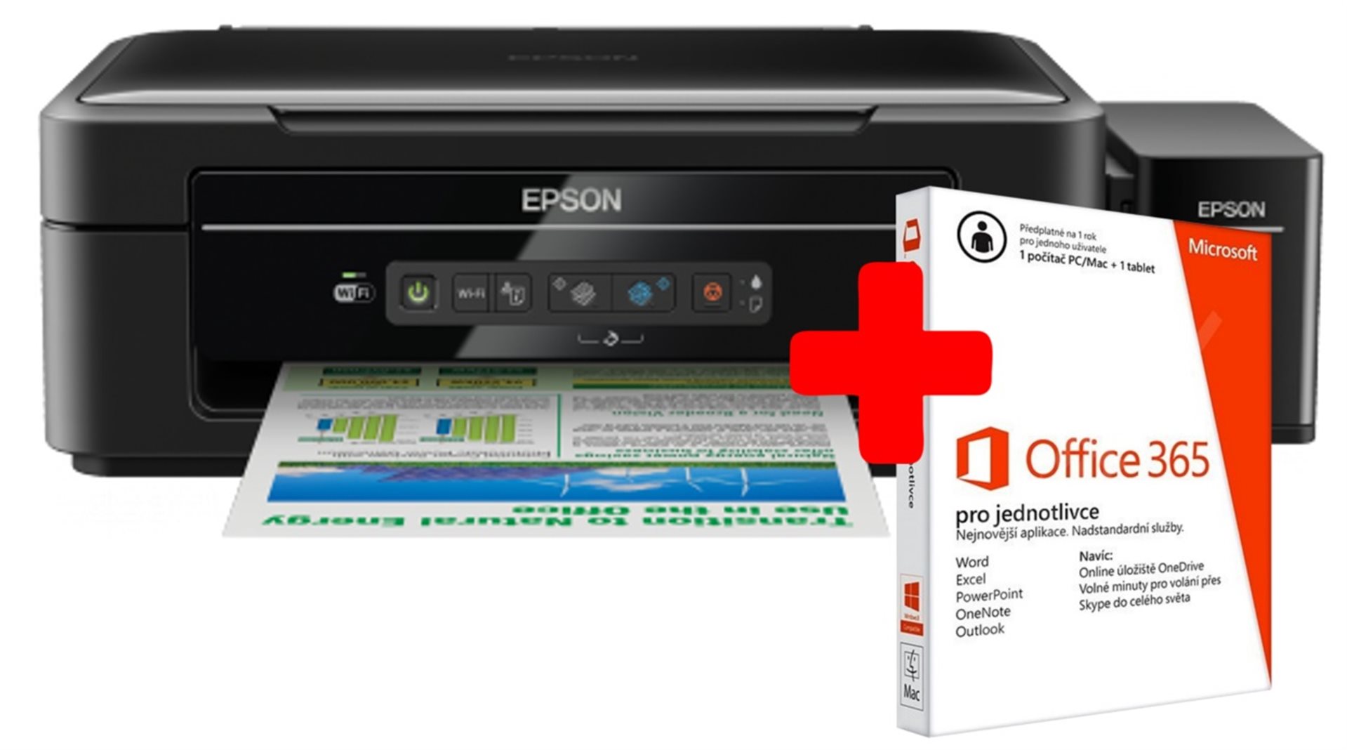 EPSON L365 ITS, A4, Wi-Fi, USB, 33 ppm + MS Office 365 zdarma + darek